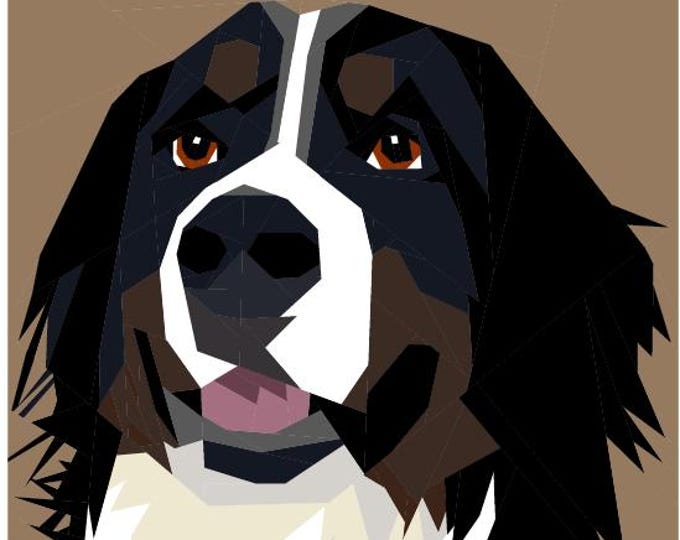Pitbull Mix Dog Sitting Foundation Paper Pieced Quilt Block Pattern ...