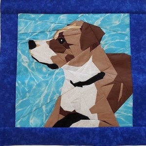 Pitbull Mix Dog Sitting Foundation Paper Pieced Quilt Block Pattern - Etsy