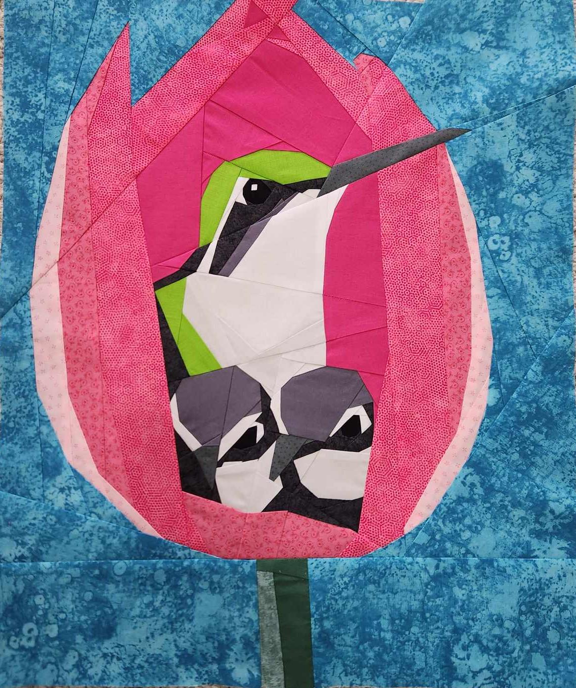 Hummingbird Family Foundation Paper Pieced Quilt Block - Etsy