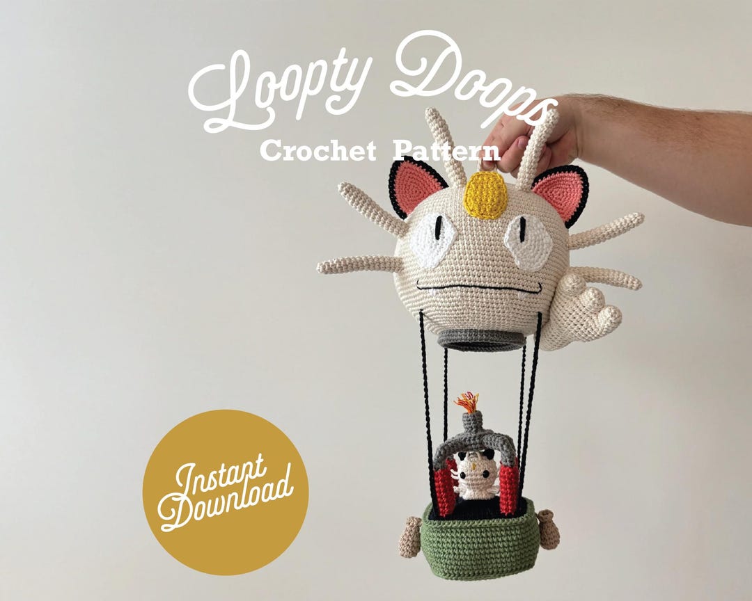 Pokemon Inspired Floaty Cat Face, PDF Crochet Pattern - Etsy