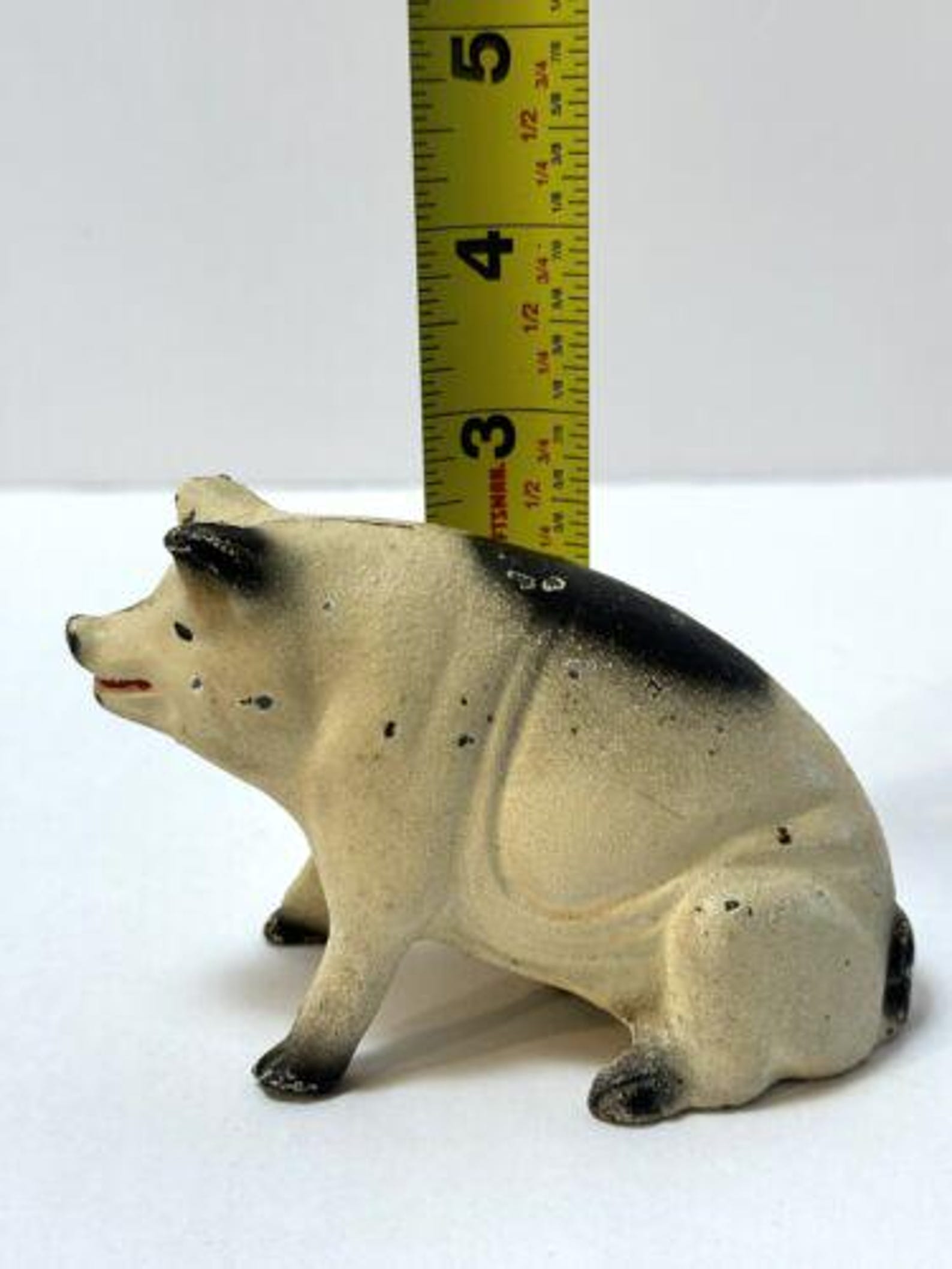 Vintage Small Cast Iron White & Black PIG Figurine Piggy Bank 4.5x3 - Etsy