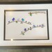 Large Framed Sea Glass Birds Art: Beautiful Blue Birds Perched on a ...