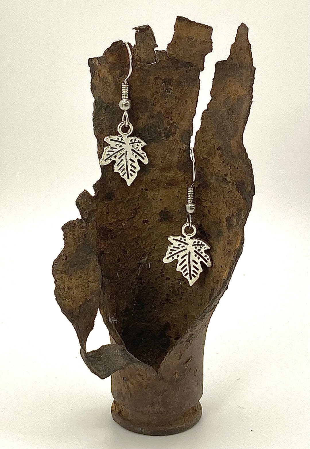 Maple Leaf Earring Silver Charm Dangle Earrings Small Leaf Earring ...