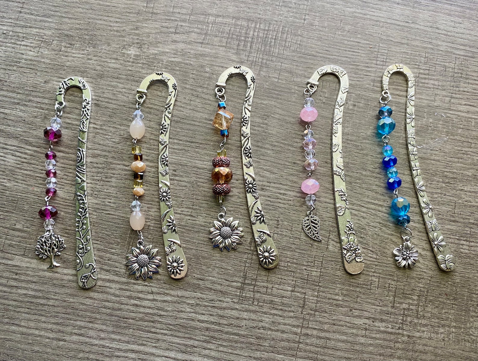 Beaded Hooked Metal Flower Bookmark - Etsy