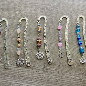 Beaded Hooked Metal Flower Bookmark - Etsy