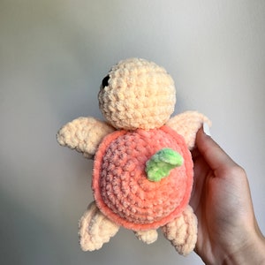 Peach Fruit Turtle Plushie- Crochet - Etsy