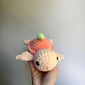 Peach Fruit Turtle Plushie- Crochet - Etsy