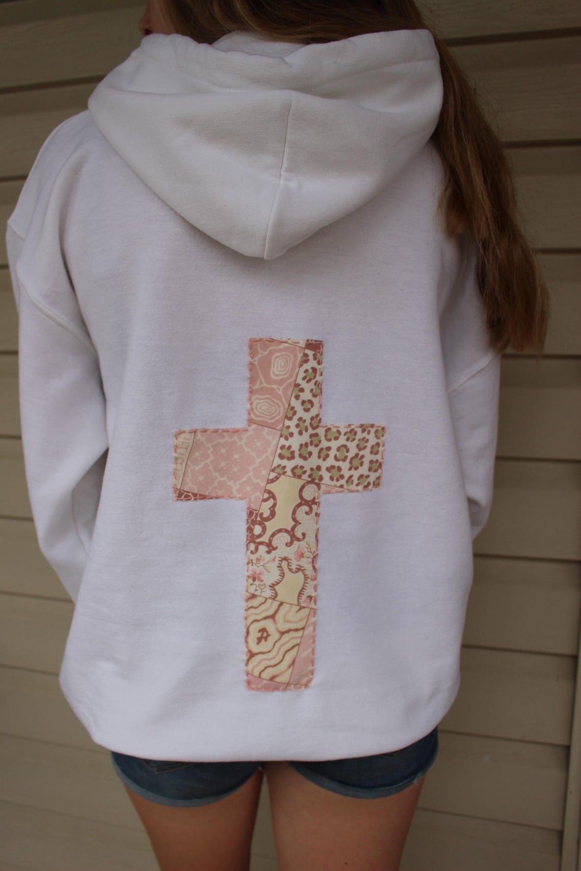 Pink Cross Patchwork Sweatshirt/hoodie - Etsy