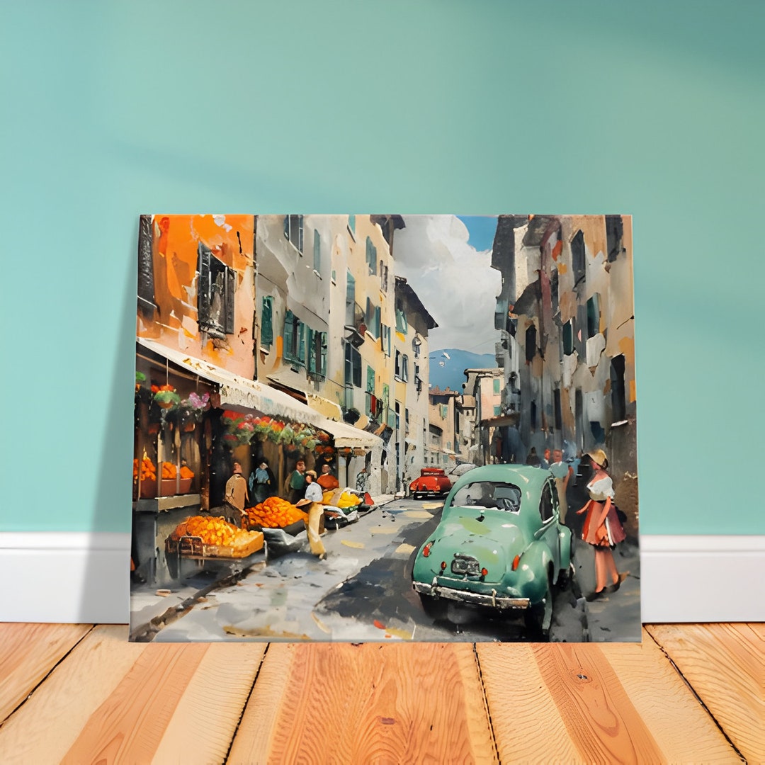 Vintage Florence Street Scene - Print of Scena Di Strada: Firenze Negli ...