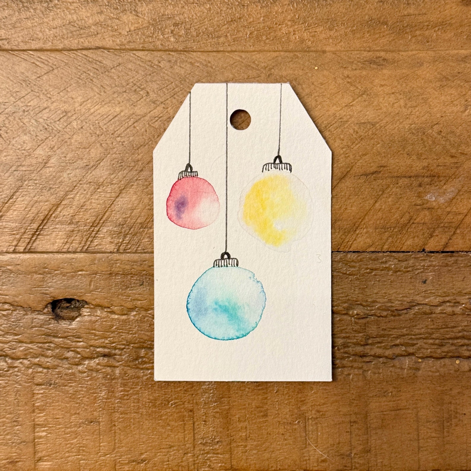 Hand-painted Watercolor Christmas Gift Tags - Set of 5 Holiday Designs ...