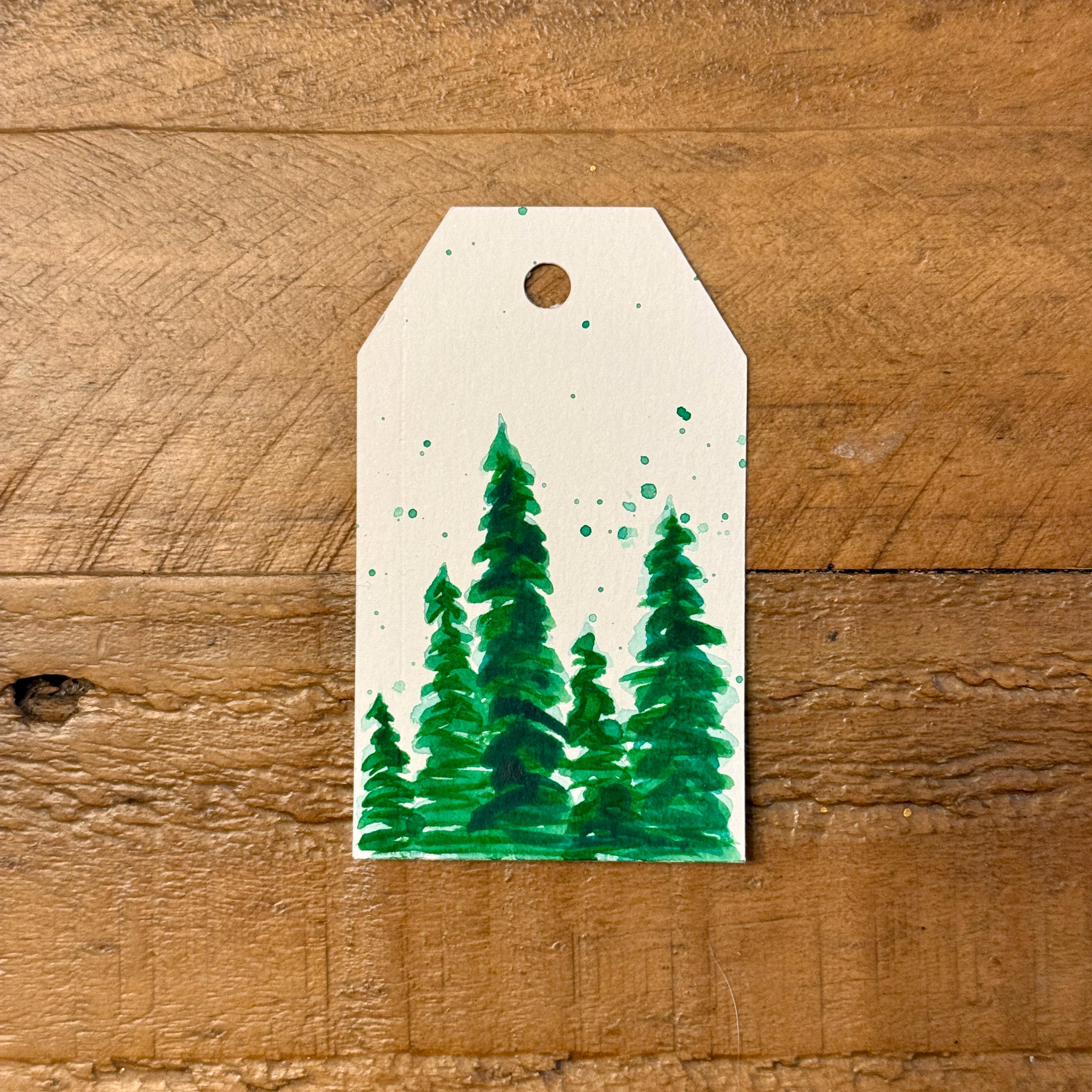 Hand-painted Watercolor Christmas Gift Tags - Set of 5 Holiday Designs ...