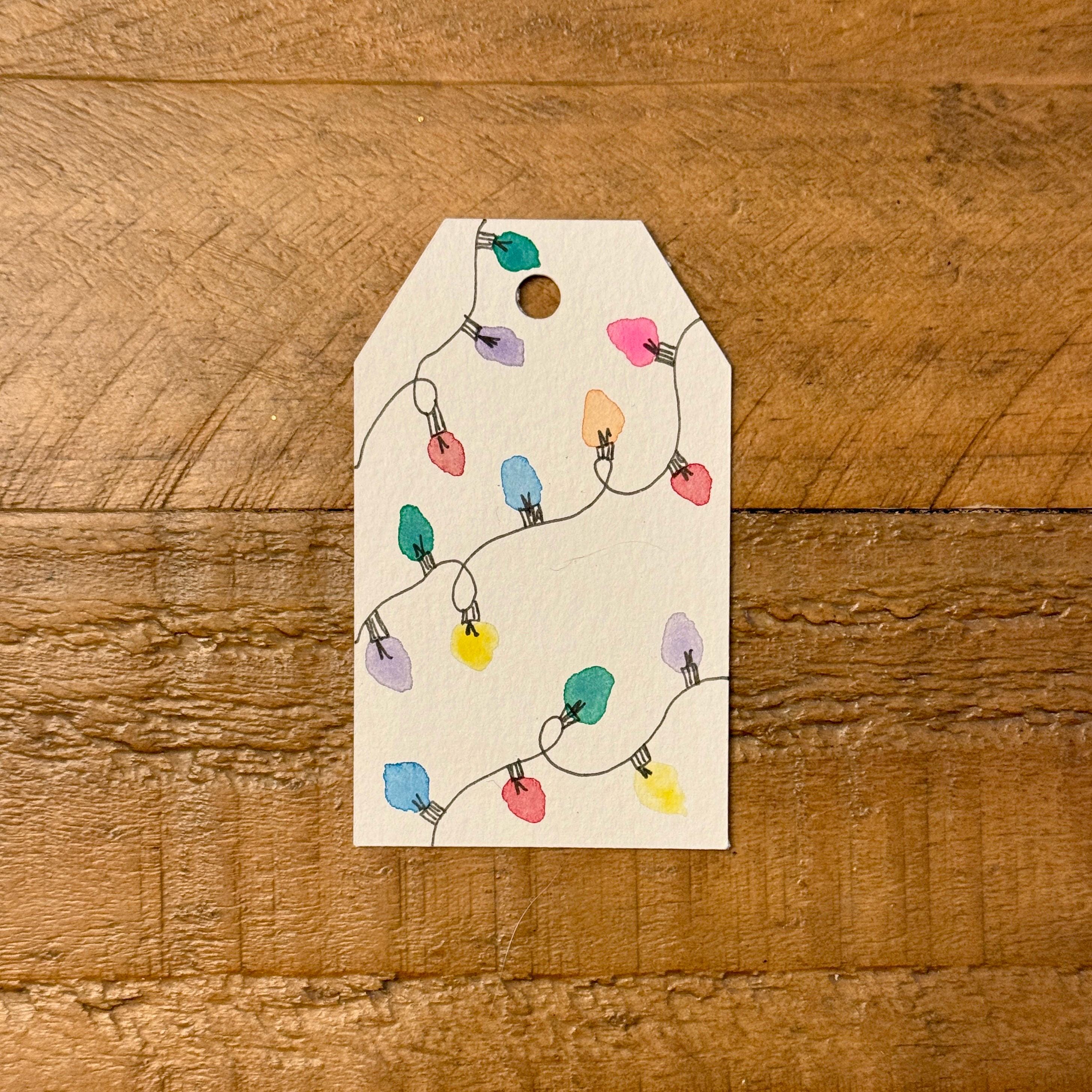 Hand-painted Watercolor Christmas Gift Tags - Set of 5 Holiday Designs ...