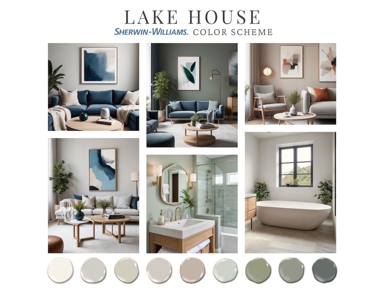 Lake House Home Paint Palette Sherwin Williams Whole House Color Scheme ...