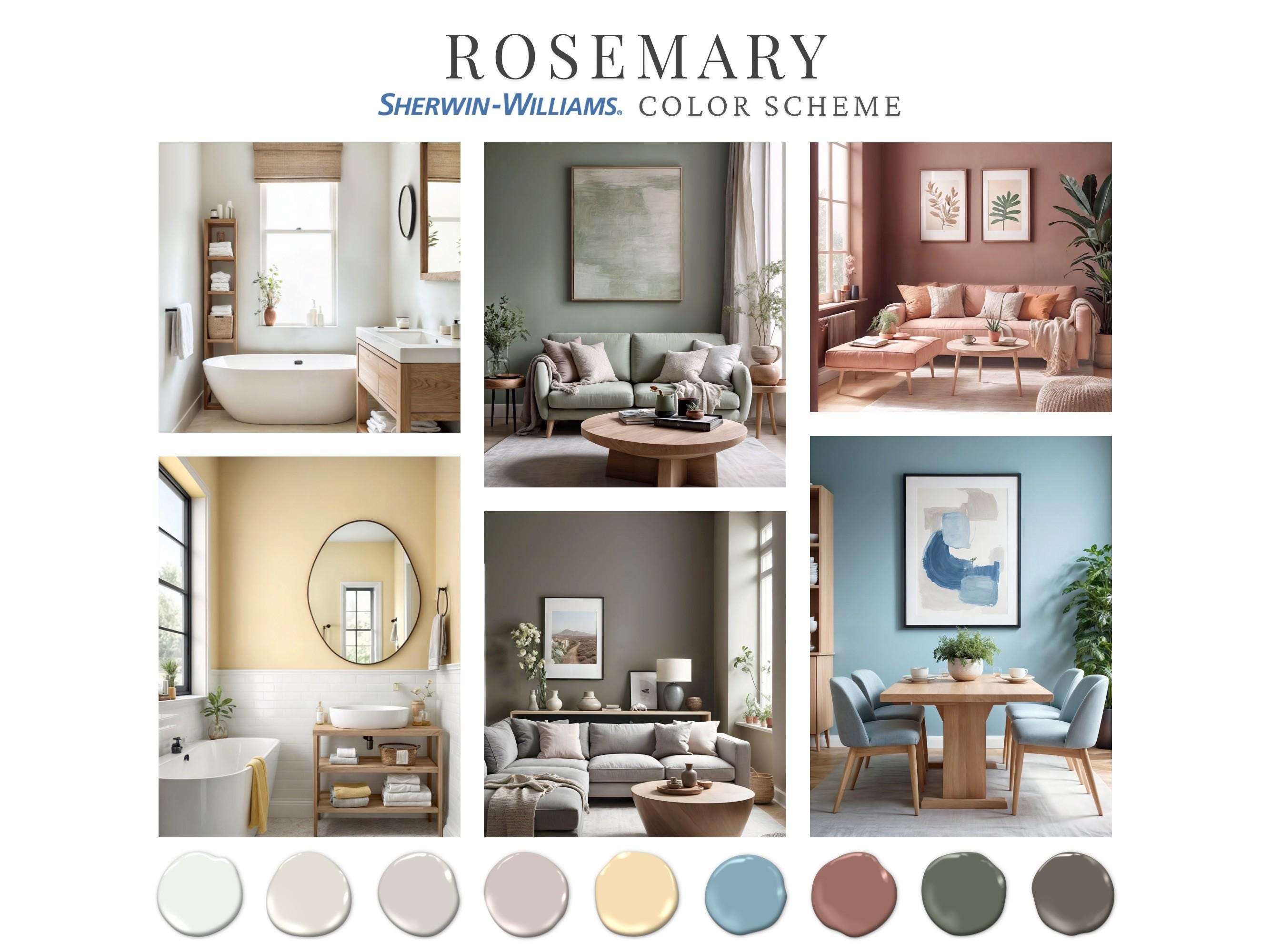 Rosemary Sherwin Williams Home Paint Palette Complementary Whole House ...