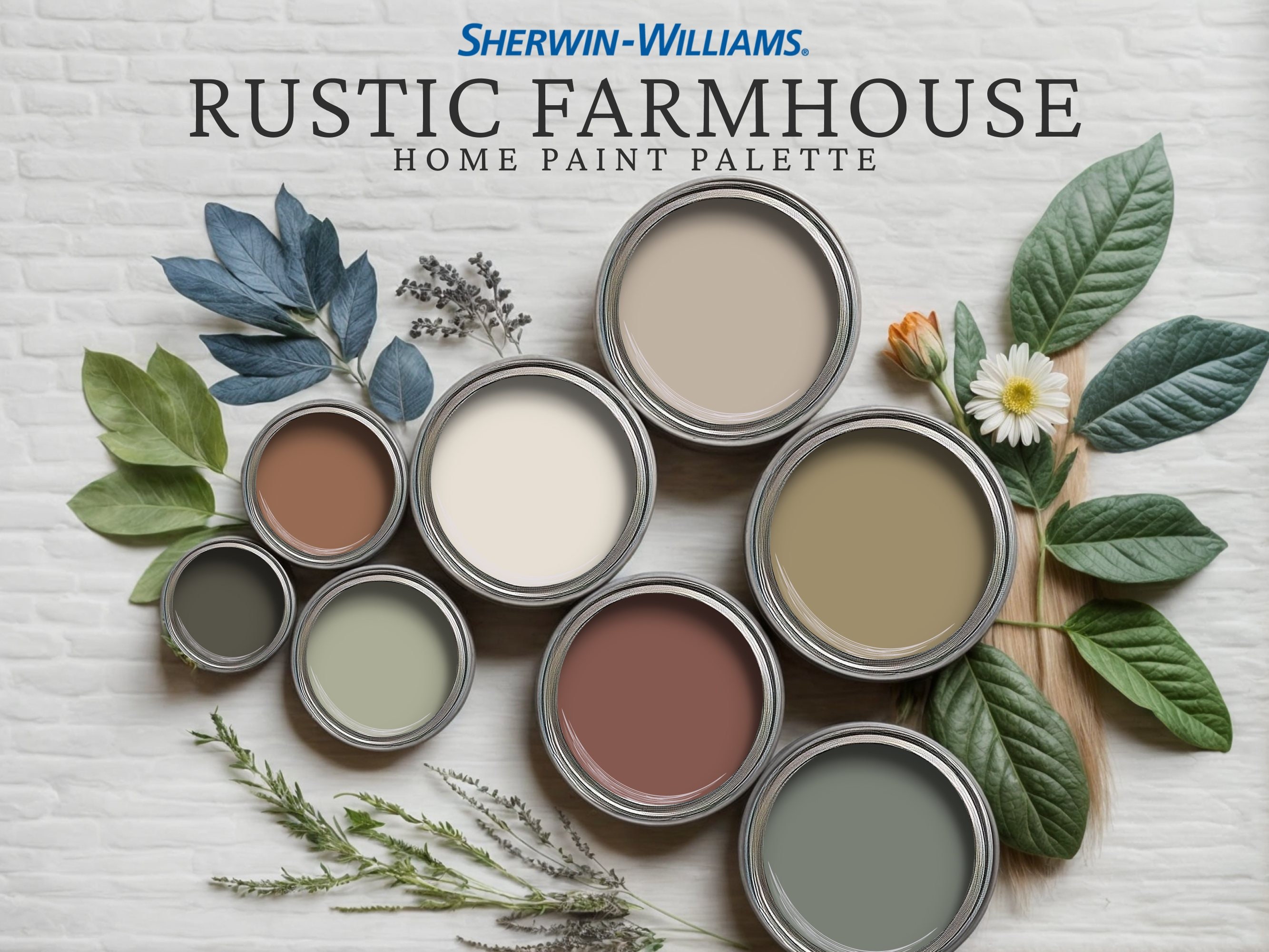 Rustic Farmhouse Home Paint Palette, Sherwin Williams 2024, Whole House ...