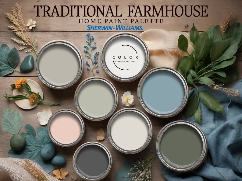 Traditional Farmhouse Home Paint Palette, Sherwin Williams, Whole House ...