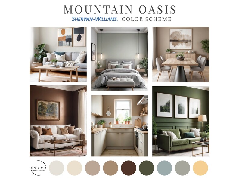 Mountain Oasis Home Paint Palette Colors Sherwin Williams Modern ...