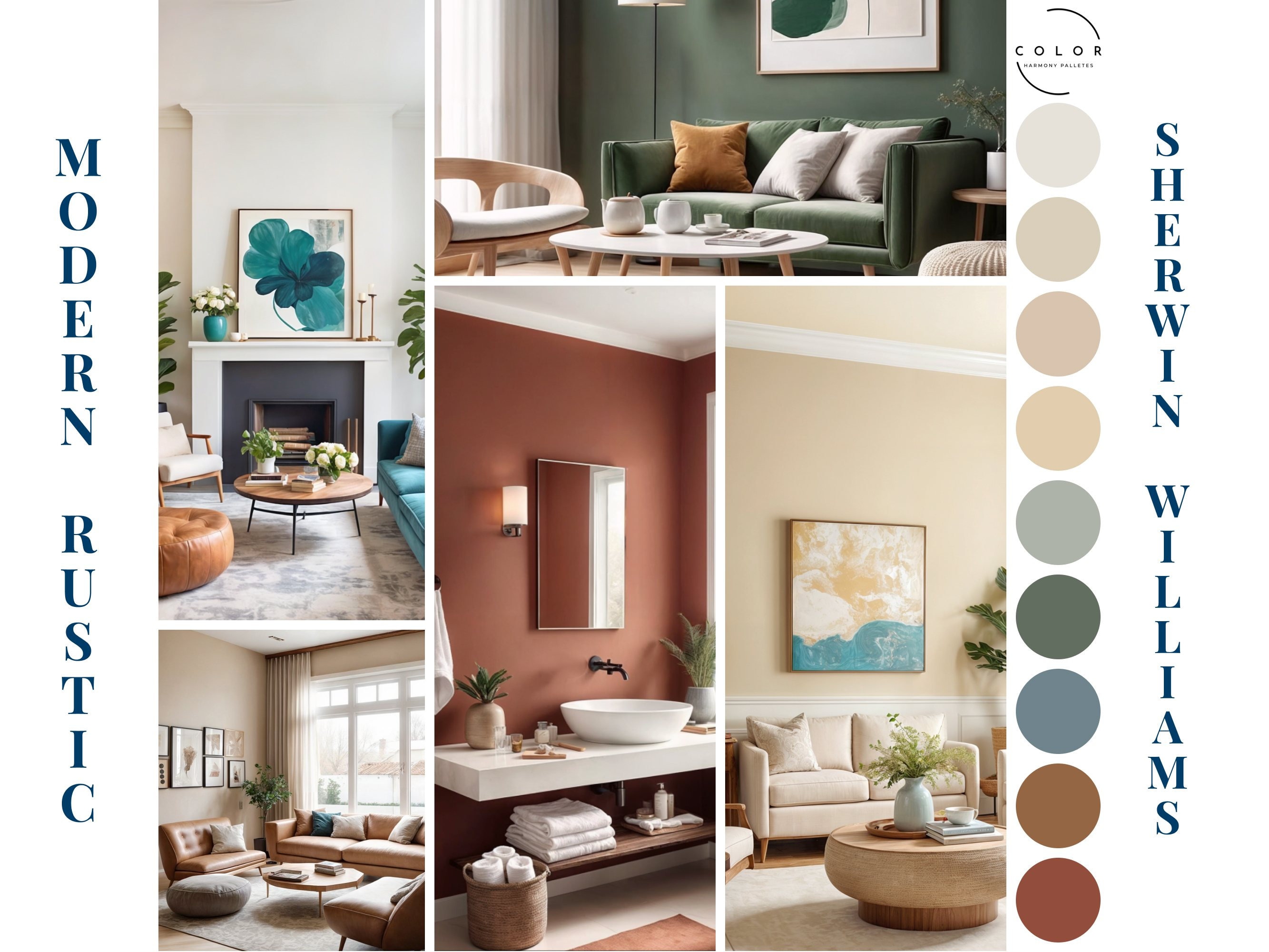 Modern Rustic Home Paint Palette Sherwin Williams Whole House Color ...