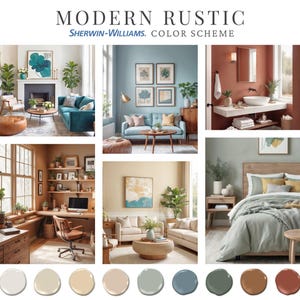 Modern Rustic Home Paint Palette Sherwin Williams Whole House Color ...