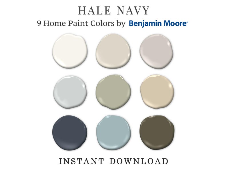 Hale Navy Benjamin Moore Home Paint Palette House Color Scheme Guide ...