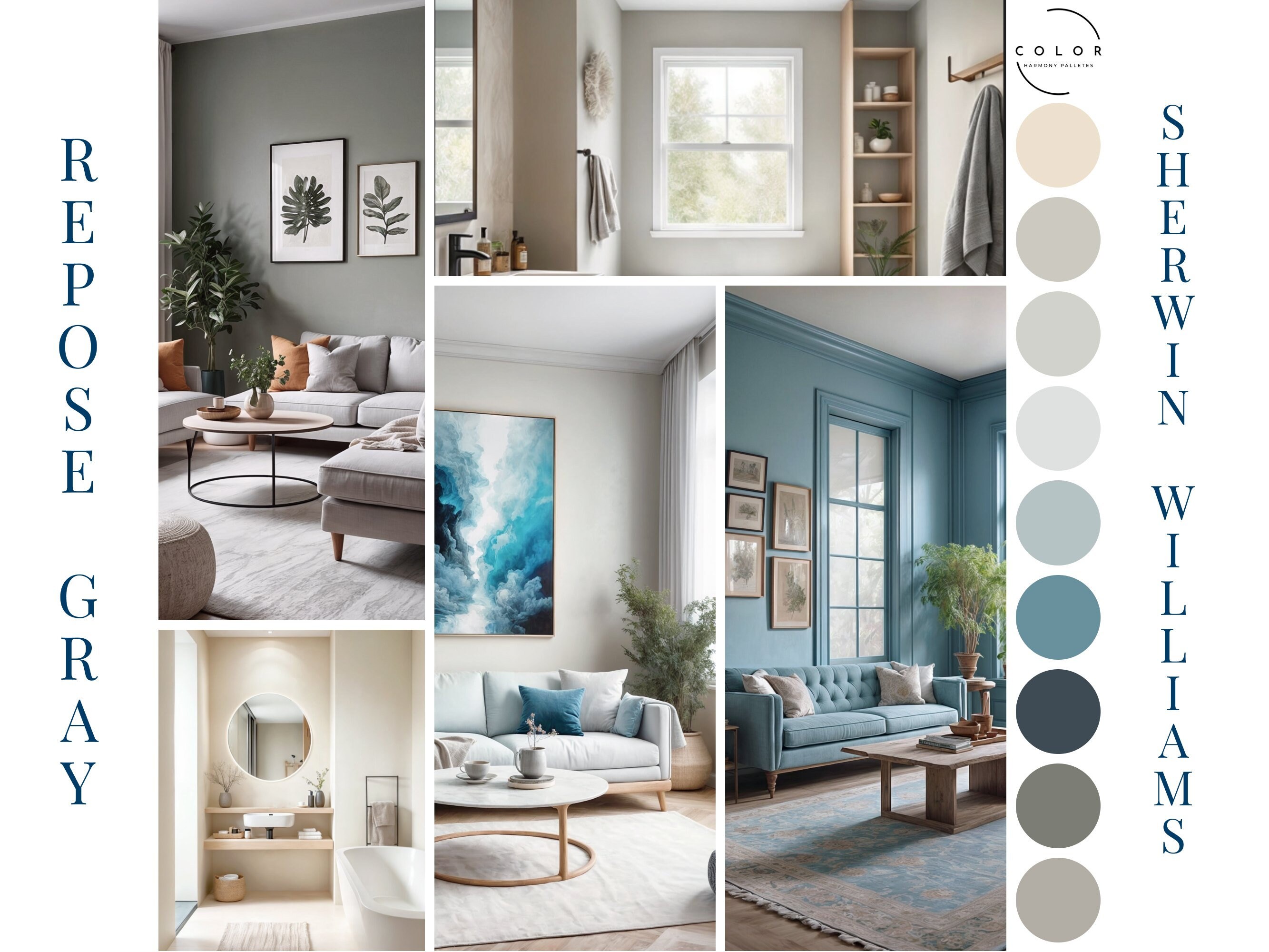 Repose Gray Sherwin Williams Home Paint Palette Whole House Color ...