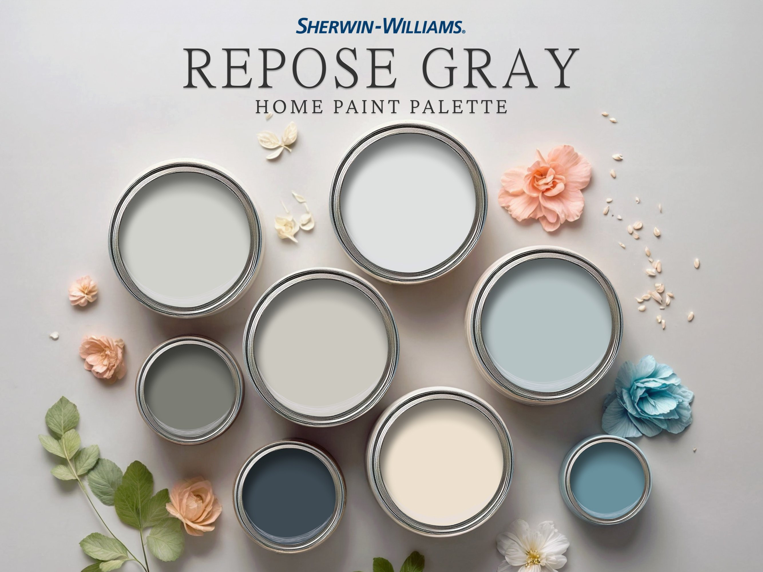 Repose Gray Sherwin Williams Home Paint Palette Whole House Color ...