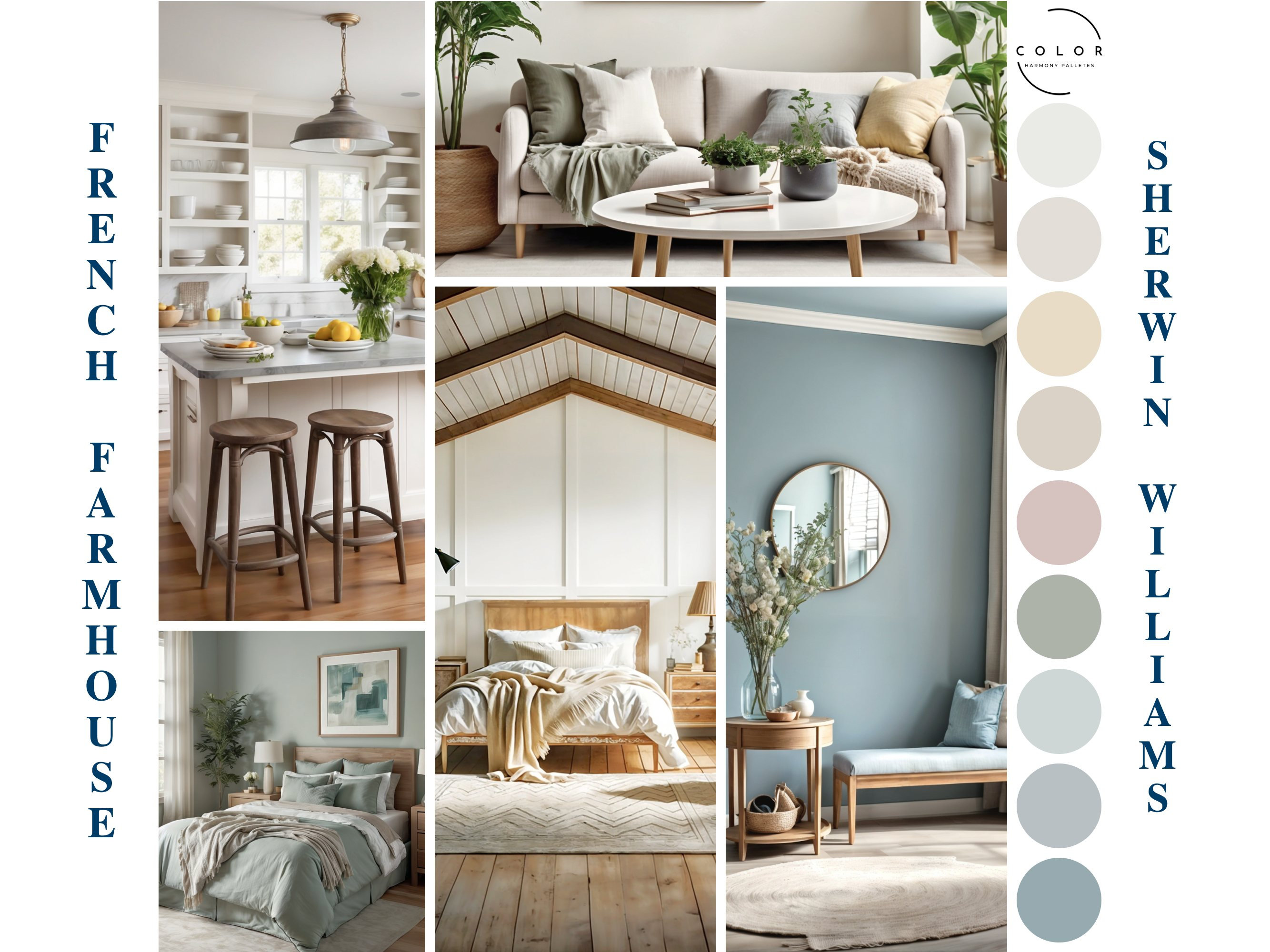 French Farmhouse Home Paint Palette, Sherwin Williams, Whole House ...
