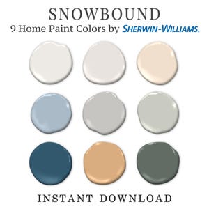 Snowbound Sherwin Williams Home Paint Palette Whole House Color Scheme ...