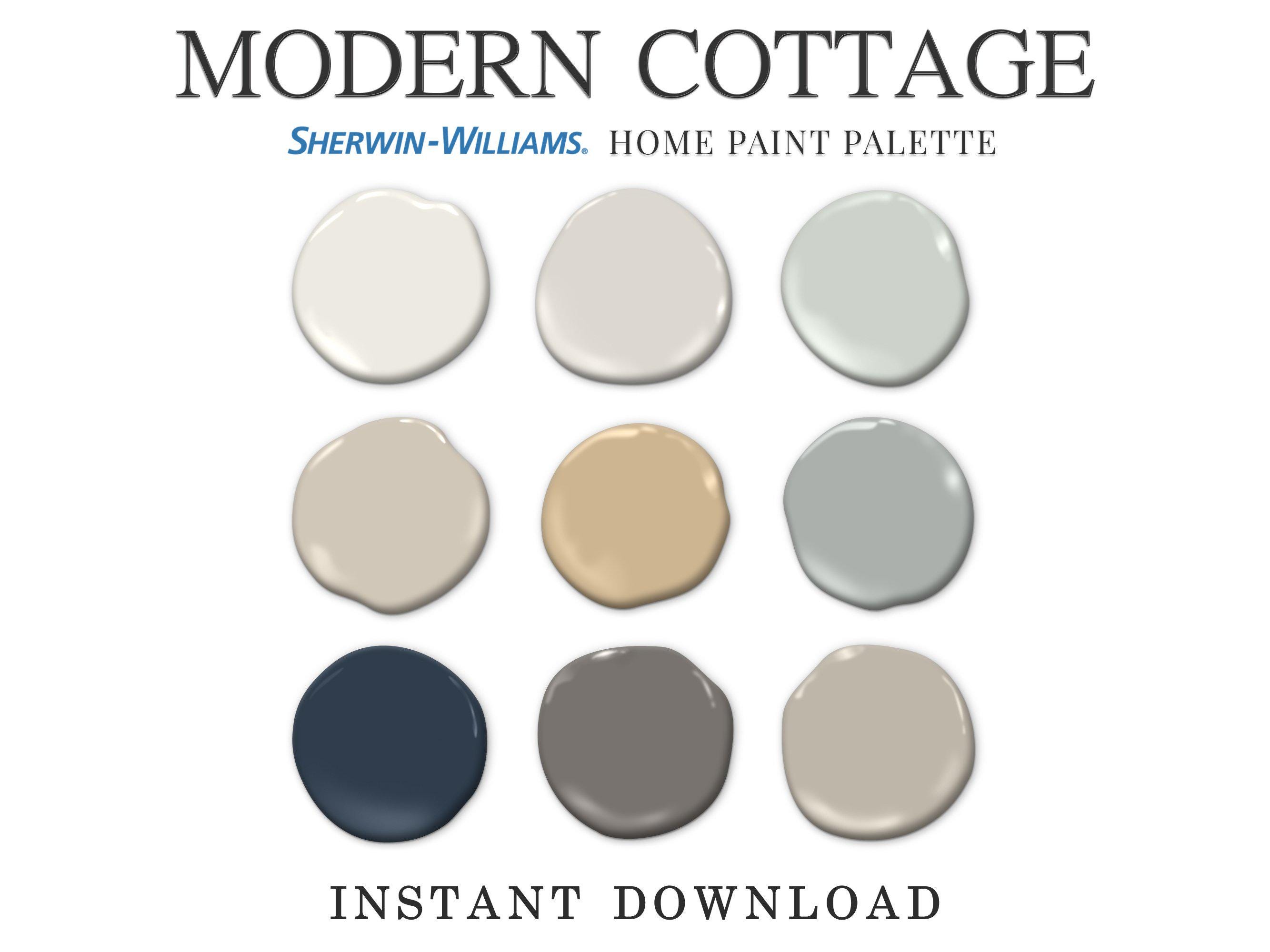 Sherwin Williams Modern Cottage Paint Palette: Whole House Color Scheme ...