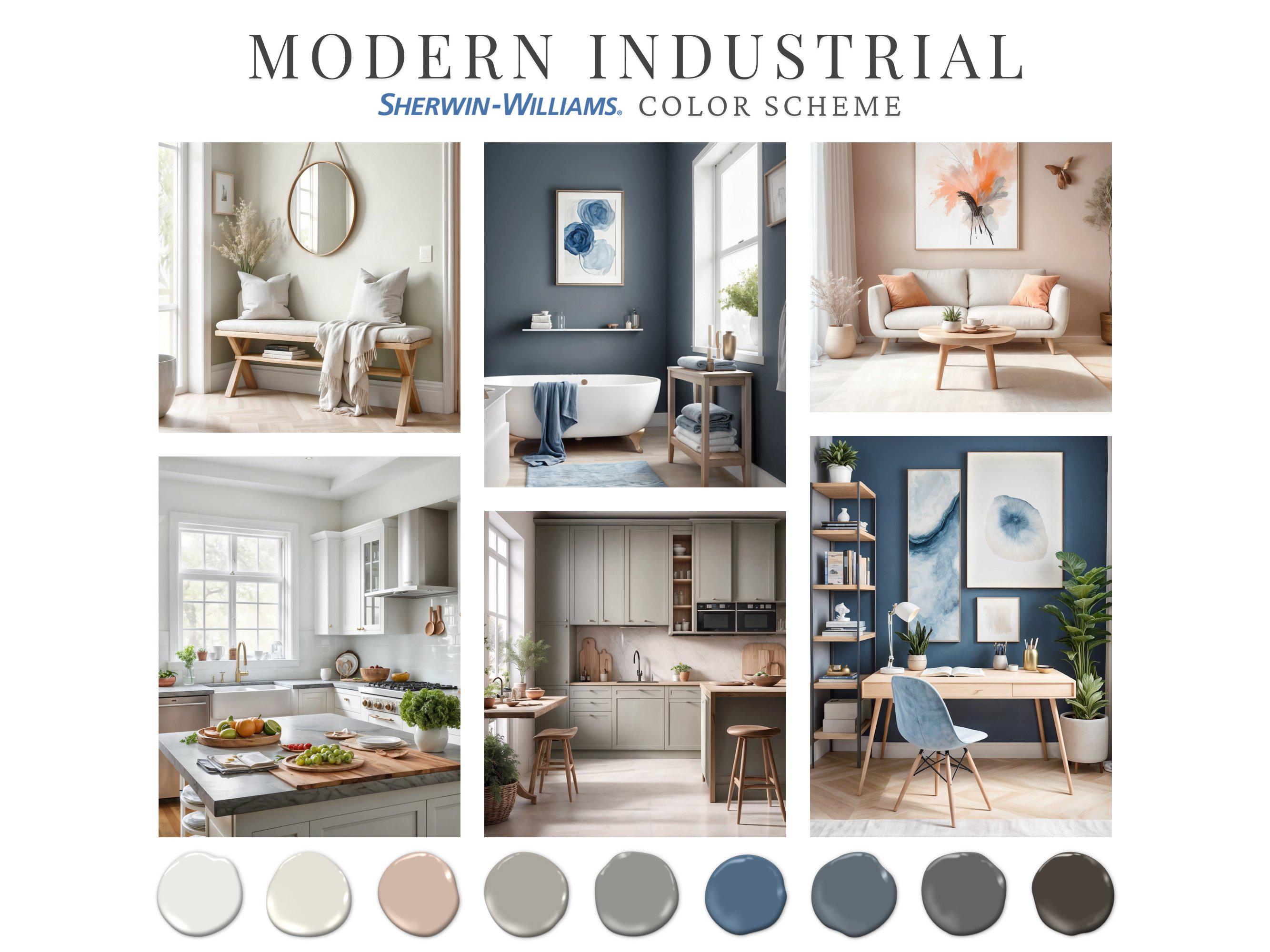 Modern Industrial Sherwin Williams Home Paint Palette Whole House Color ...