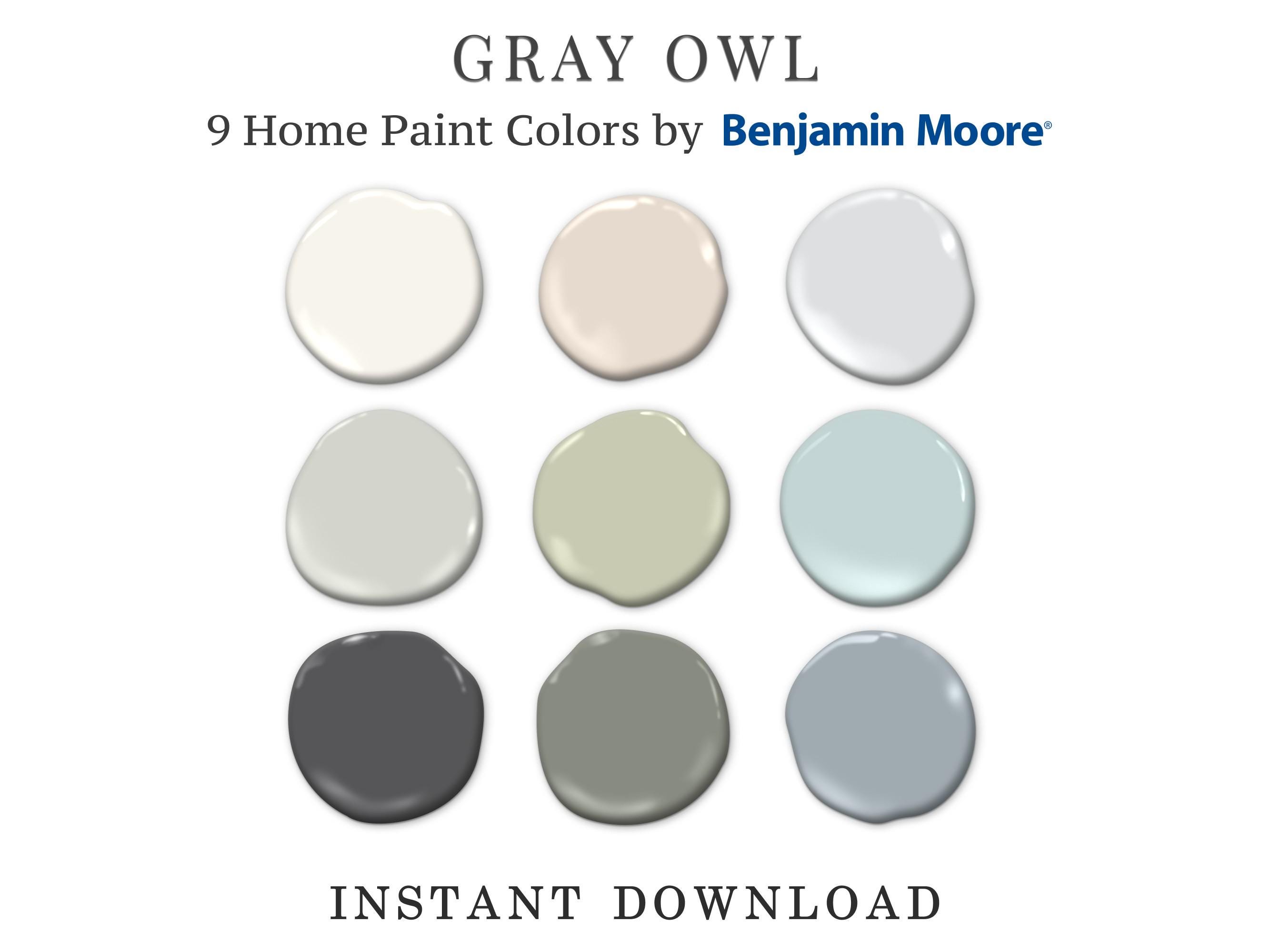 Gray Owl Benjamin Moore Home Paint Palette Color Sceme Guide Soft Tones ...