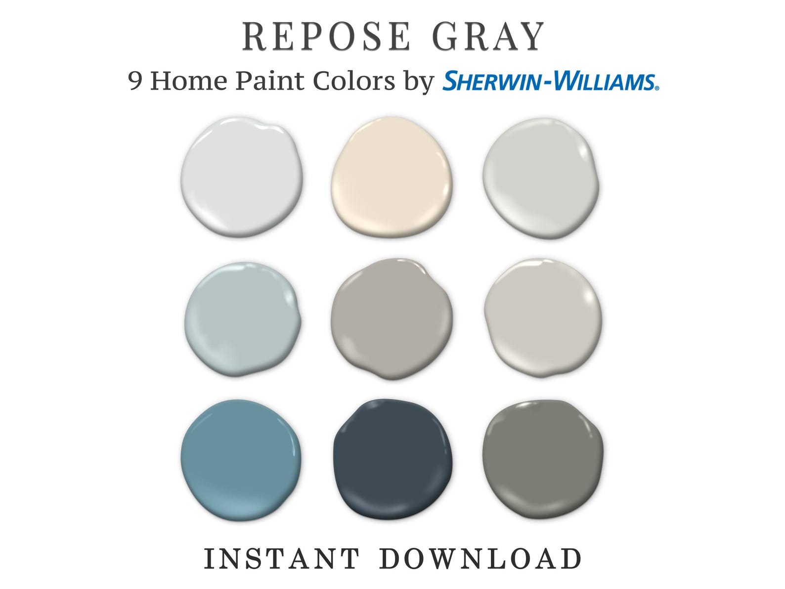 Repose Gray Sherwin Williams Home Paint Palette Whole House Color ...