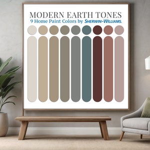 Modern Earth Tones Sherwin Williams Home Paint Palette Guide Whole ...