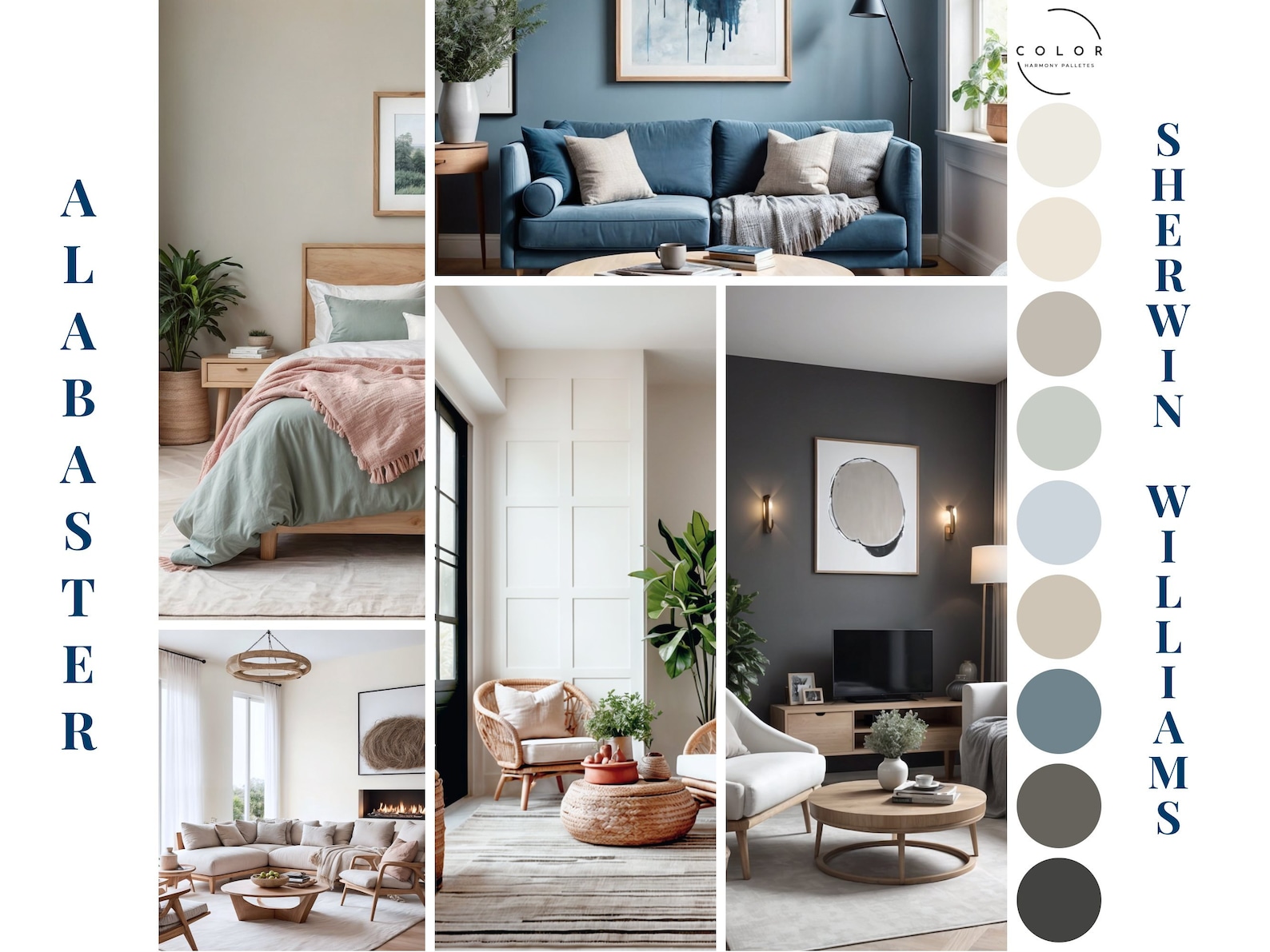 Alabaster Home Paint Palette Sherwin Williams Whole House Color Scheme ...