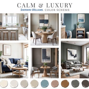 Calm Luxury Sherwin Williams Home Paint Palette Whole House Color ...