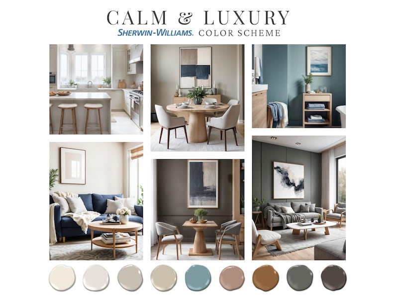 Calm Luxury Sherwin Williams Home Paint Palette Whole House Color ...