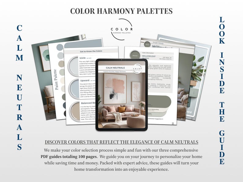Calm Neutrals Benjamin Moore Home Paint Palette Whole House Wall Decor ...