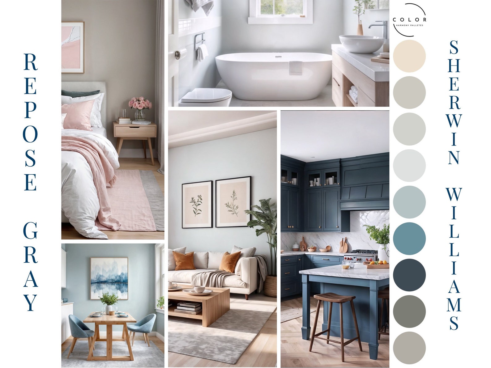 Repose Gray Sherwin Williams Home Paint Palette Whole House Color ...