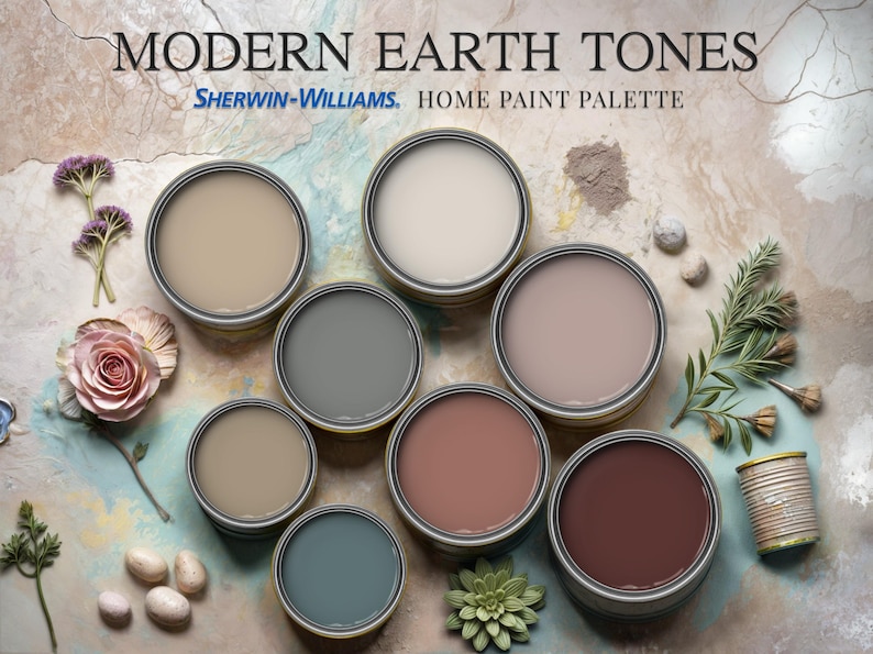 Modern Earth Tones Sherwin Williams Home Paint Palette Guide Whole ...