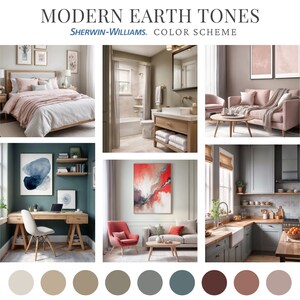 Modern Earth Tones Sherwin Williams Home Paint Palette Guide Whole ...