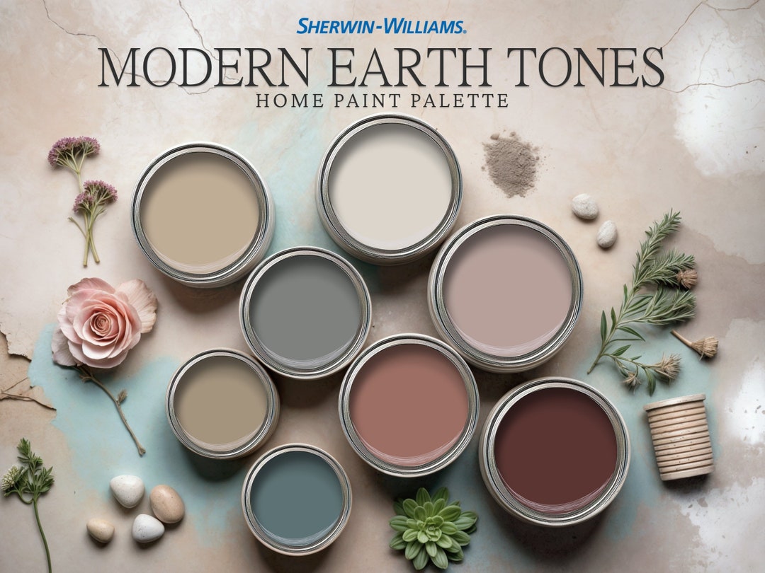 Modern Earth Tones Sherwin Williams Home Paint Palette Guide Whole ...