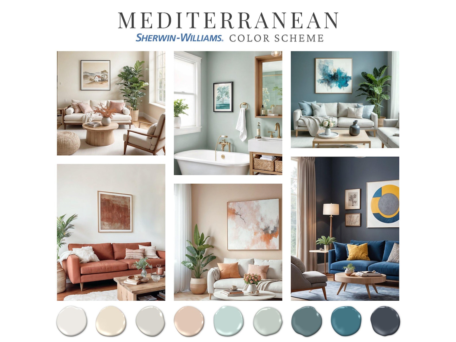 Mediterranean Home Paint Palette Sherwin Williams Whole House Color ...
