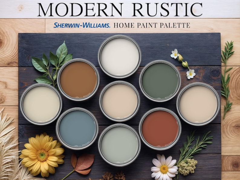 Modern Rustic Home Paint Palette Sherwin Williams Whole House Color ...