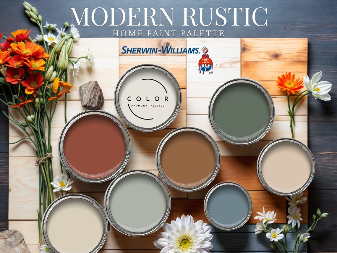 Modern Rustic Home Paint Palette Sherwin Williams Whole House Color ...