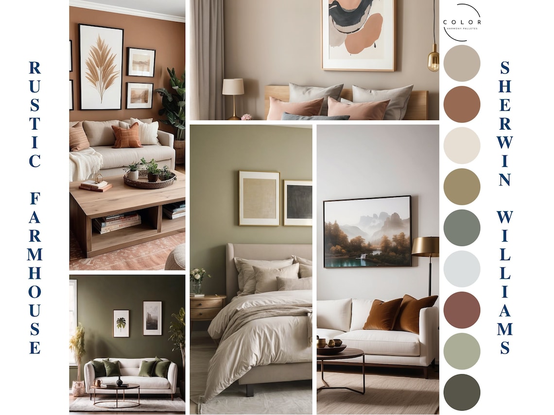 Rustic Farmhouse Home Paint Palette, Sherwin Williams 2024, Whole House ...