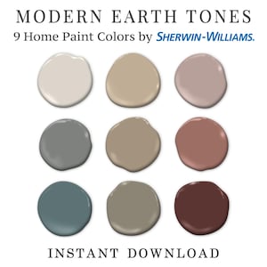 Modern Earth Tones Sherwin Williams Home Paint Palette Guide Whole ...
