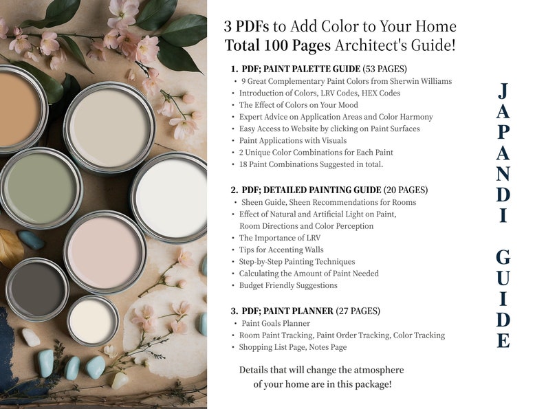 Japandi Home Paint Palette, Sherwin Williams 2024 Inspired, Whole House ...