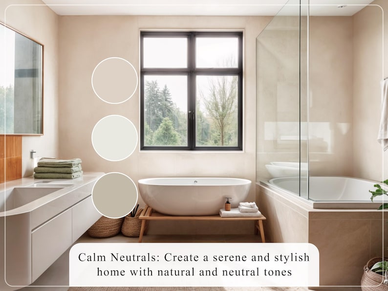 Calm Neutrals Benjamin Moore Home Paint Palette Whole House Wall Color ...