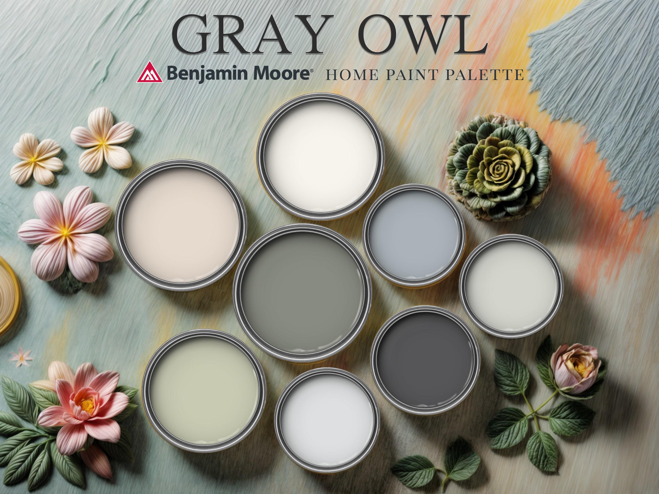 Gray Owl Benjamin Moore Home Paint Palette Color Sceme Guide Soft Tones ...