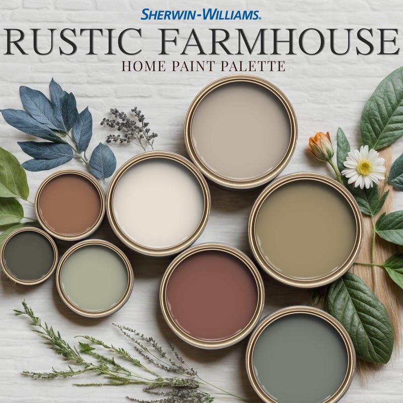 Rustic Farmhouse Paint Palette Sherwin - Etsy
